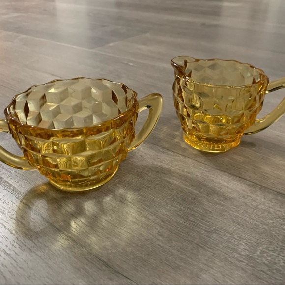 Dining | Vintage Amber Sugar Creamer Set | Poshmark